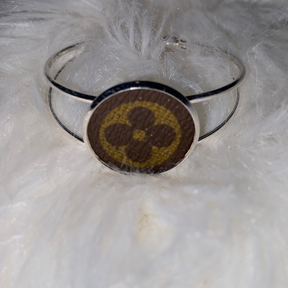 Louis Vuitton | Jewelry | Upcycled Silver Stainless Lv Cuff Bracelet ...